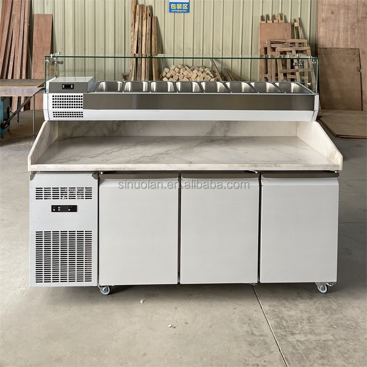 1.8m Commercial Restaurant Kitchen 3 Door Fridge Food Sandwich Pizza ...