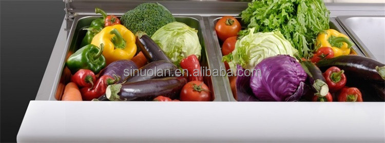 Refrigeration Equipment Salad Bar Counter Commercial Use Pizza Working ...