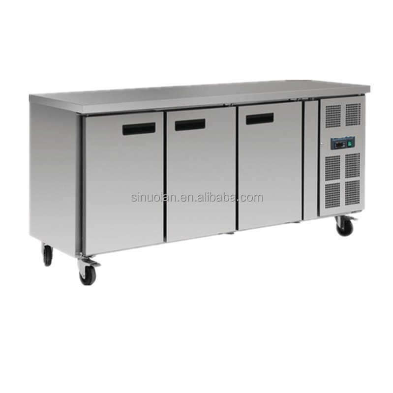 Stainless Steel Commercial Restaurant Salad Bar Fridge Kitchen Worktop ...