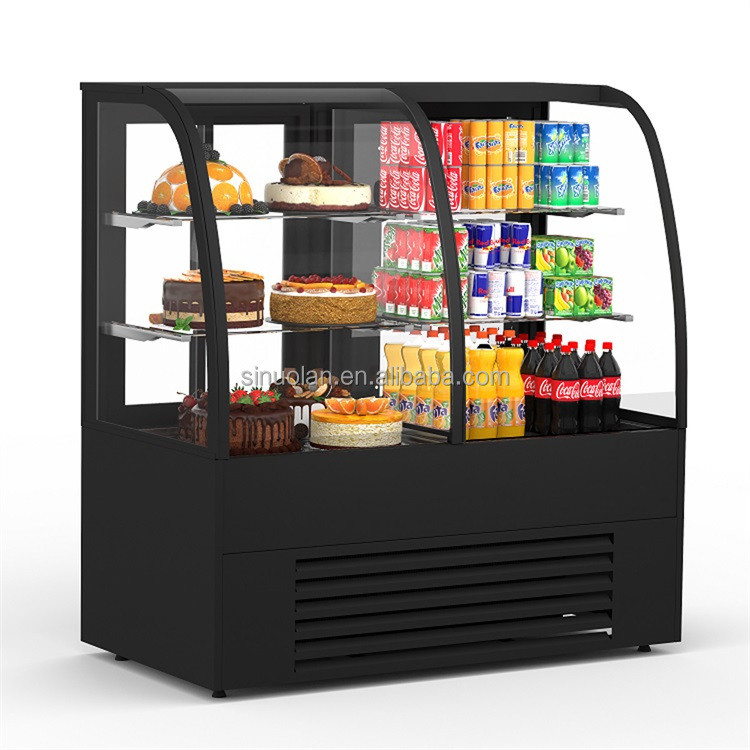 2 In 1 Curved Chiller Pastry Cake Display Refrigerator Case Cake Fridge ...