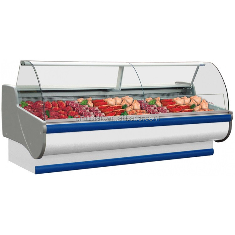 Fish Display Freezer Supermarket Seafood Display Freezer For Meat ...