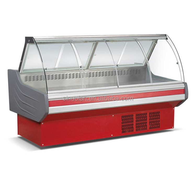 Front Open Curved Glass Deli Case Supermarket Refrigerator Commercial ...