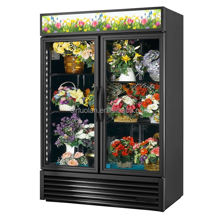 Commercial Upright Glass Door Fridge Flower Cooler Display Cooling ...