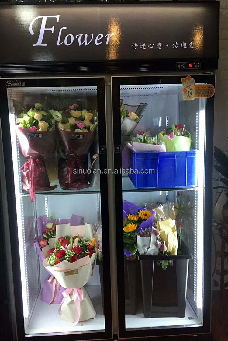 Commercial Upright Glass Door Fridge Flower Cooler Display Cooling ...