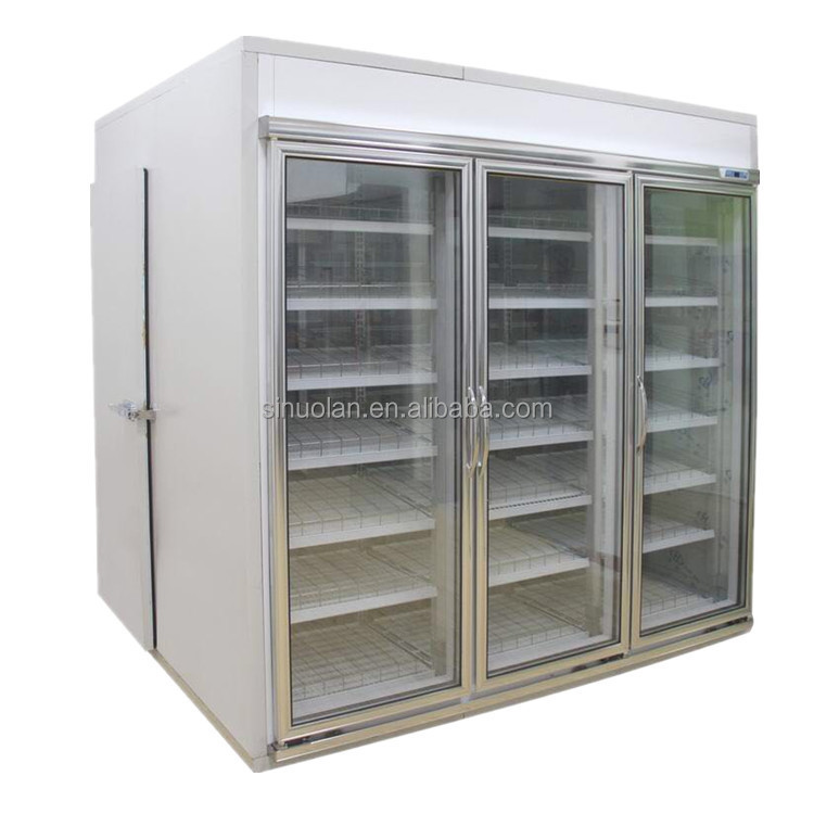 4 Glass Door Commercial Remote Walk In Cooler Refrigeration Unit Walk ...