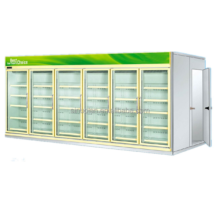 4 Glass Door Commercial Remote Walk In Cooler Refrigeration Unit Walk ...