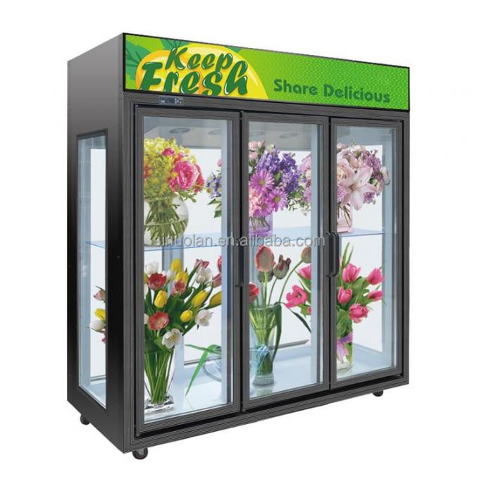 Commercial Upright Glass Door Fridge Flower Cooler Display Cooling ...