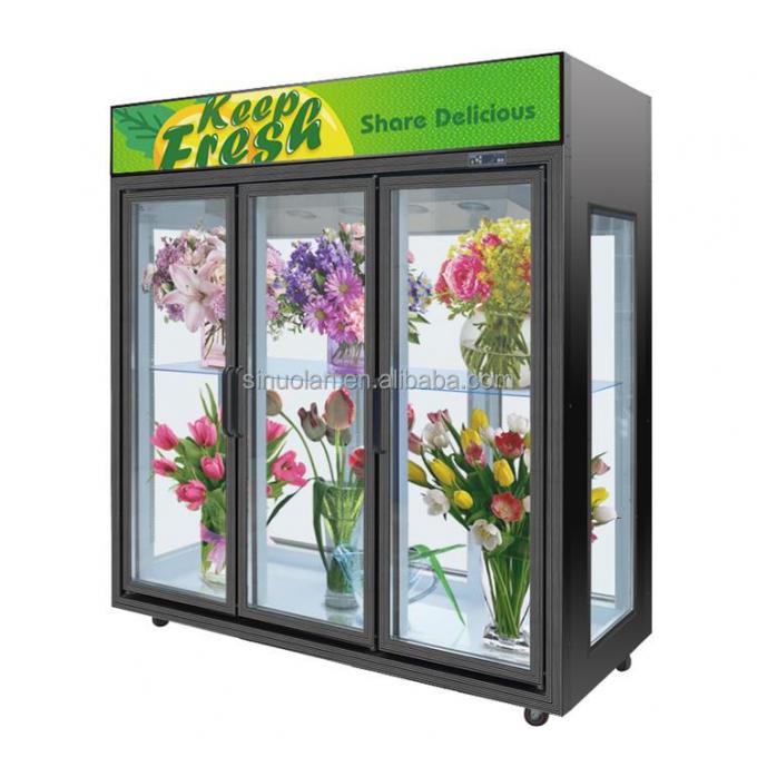 Commercial Upright Glass Door Fridge Flower Cooler Display Cooling ...